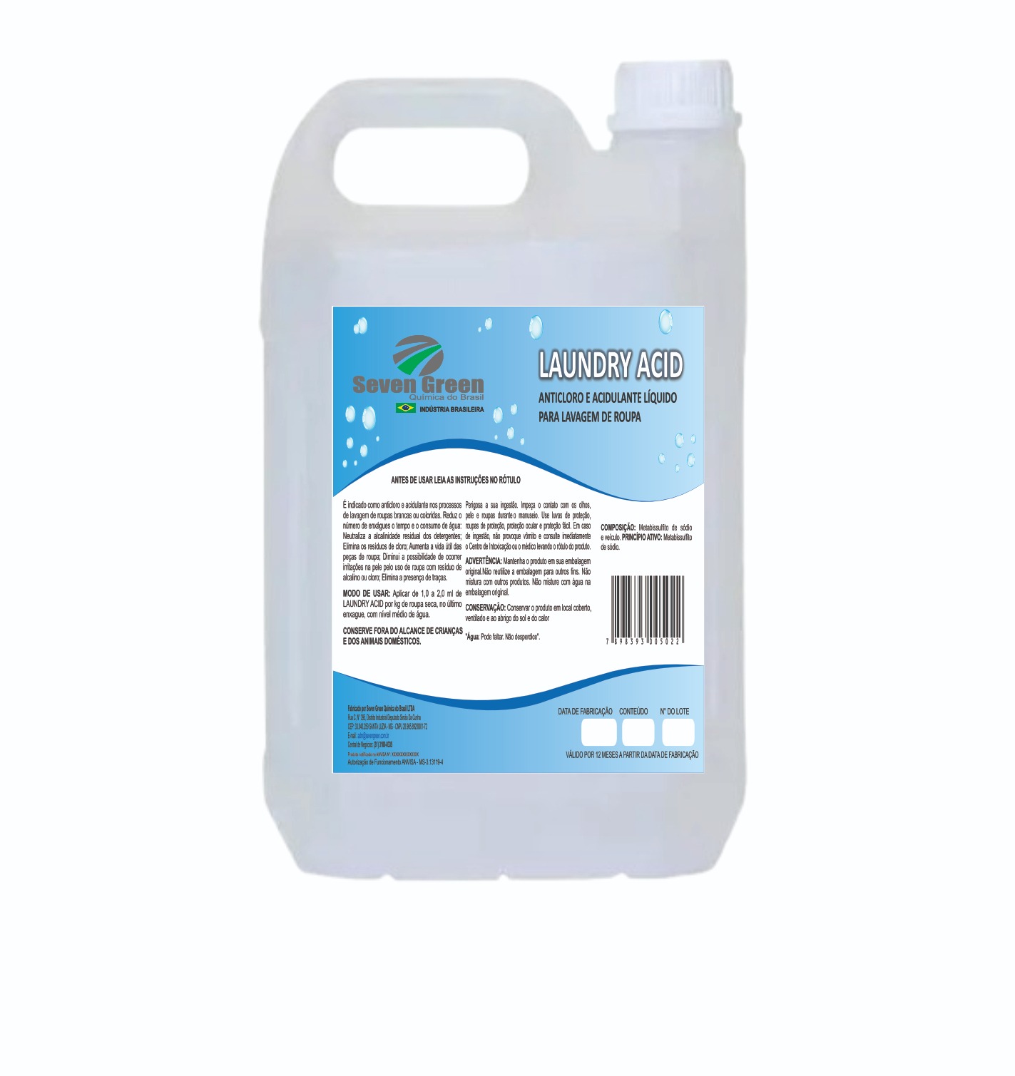 LAUNDRY ACID – Anticloro e Acidulante – Seven Green